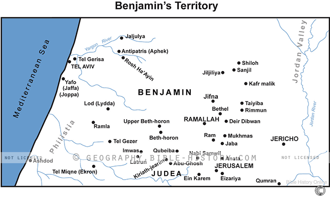 Benjamin's Territory - Basic Map (72 DPI) 1-Year License - Bible Maps ...