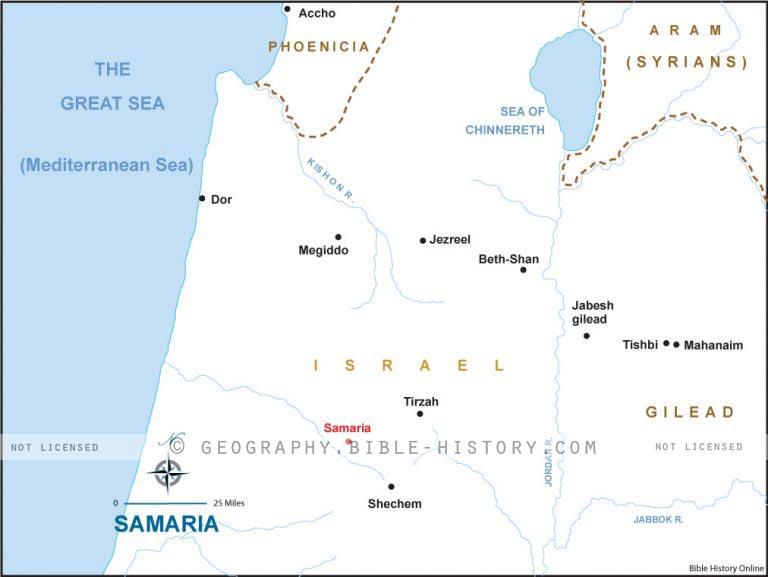 I Kings Samaria - Basic Map (72 DPI) 1-Year License - Bible Maps and Images