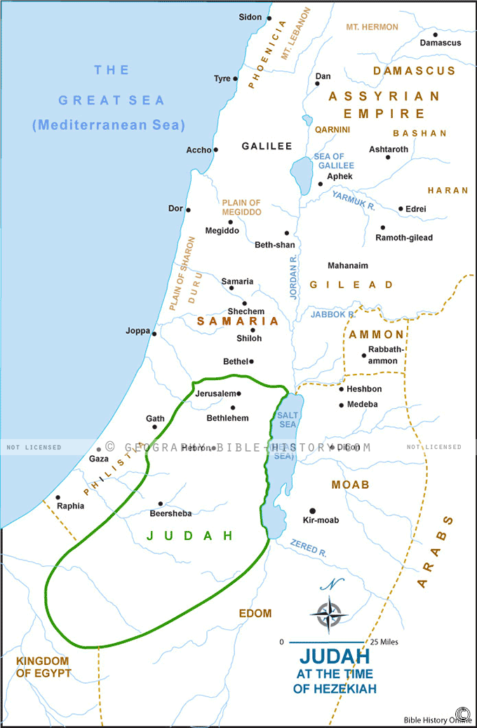 Judah at the Time of Hezekiah - Basic Map (72 DPI) 1-Year License ...