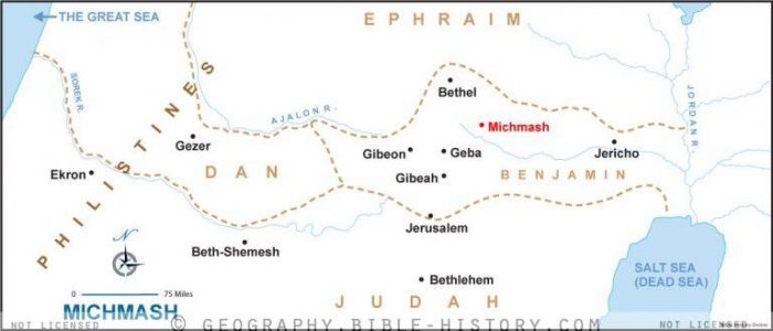 I Samuel Michmash - Basic Map (72 DPI) 1-Year License - Bible Maps and ...