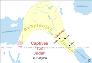 Captives From Judah in Babylon - Basic Map (72 DPI) 1-Year License - Bible Maps and Images