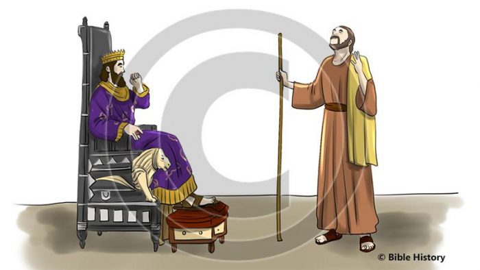 Prophet with Staff and King - Bible Illustration (72 DPI) 1-Year ...