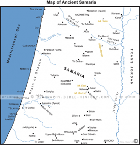 Ancient Samaria - Basic Map (72 DPI) 1-Year License - Bible Maps and Images