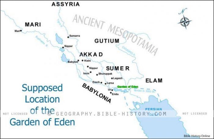 Genesis Garden of Eden - Basic Map (72 DPI) 1-Year License - Bible Maps ...