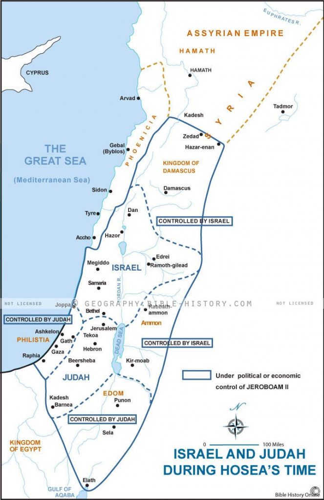 Hosea Israel And Judah - Basic Map (72 DPI) 1-Year License - Bible Maps ...