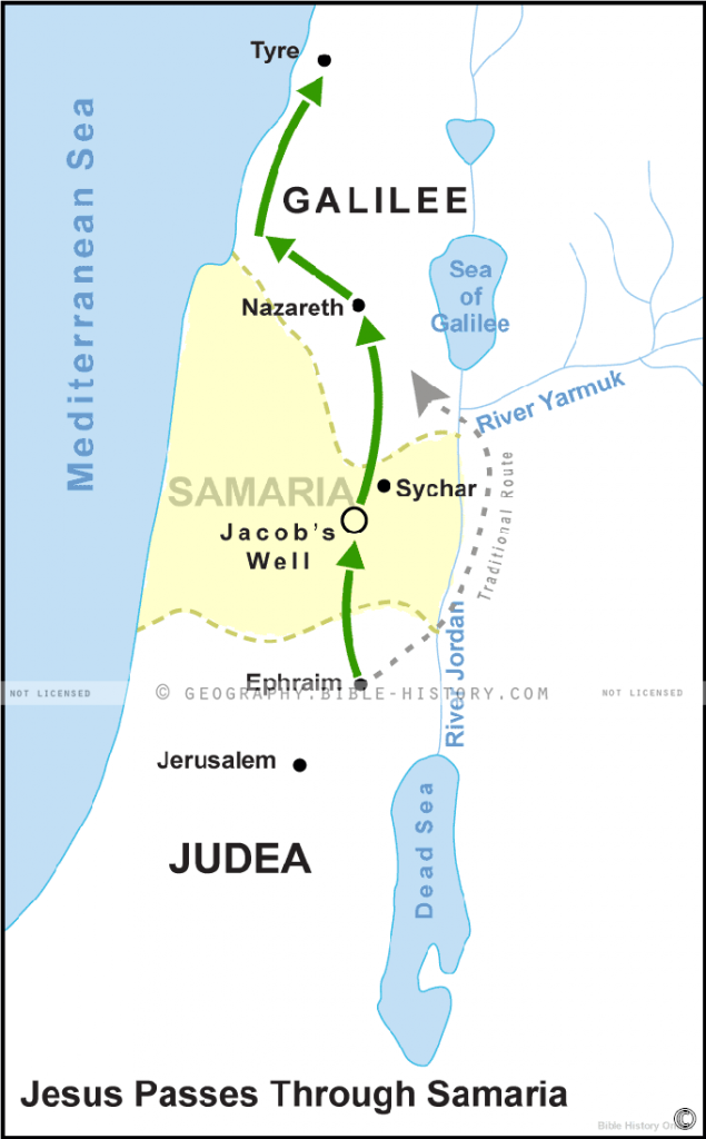 Jesus Passes Through Samaria - Basic Map (72 DPI) 1-Year License ...