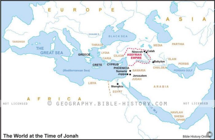 Jonah the World - Basic Map (72 DPI) 1-Year License - Bible Maps and Images