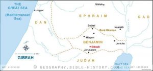 Judges Gibeah - Basic Map (72 DPI) 1-Year License - Bible Maps and Images