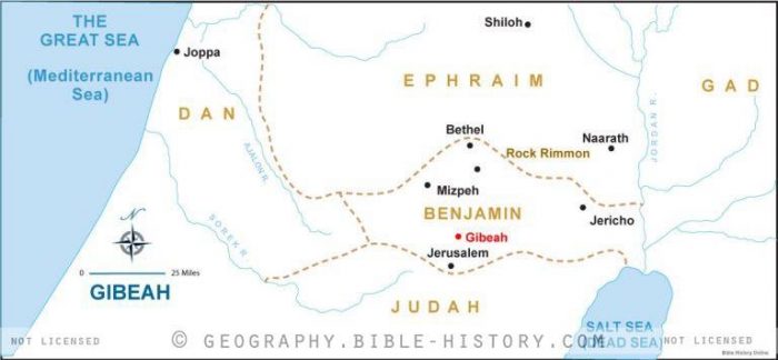 Judges Gibeah - Basic Map (72 DPI) 1-Year License - Bible Maps and Images