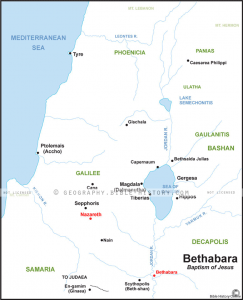 Jesus' Baptism at Bethabara - Basic Map (72 DPI) 1-Year License - Bible ...