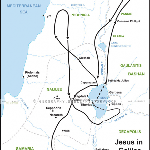 Galilee in the Time of Jesus - Color Map (72 DPI) 1-Year License ...
