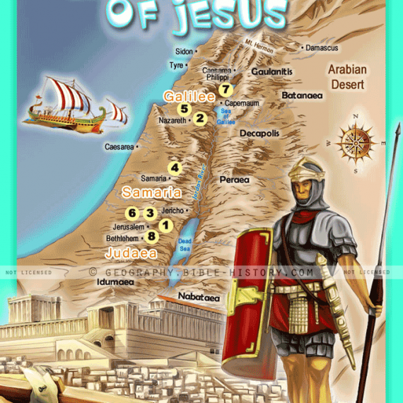 Jesus' Ministry in Galilee - Color Map (72 DPI) 1-Year License - Bible ...