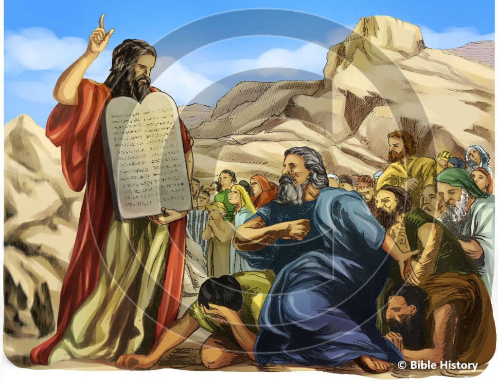 Moses and the Ten Commandments - Bible Illustration (72 DPI) 1-Year ...